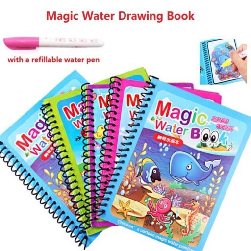 Magic Water Painting Book with Water Pen | Doodle Drawing Book with ...