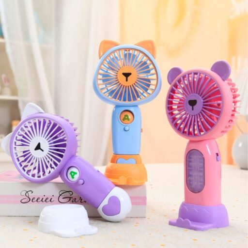 Cartoon Design Hand fan for Kids | with Mobile Stand Base ...